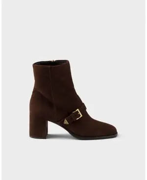 Prada Suede Booties - Brown