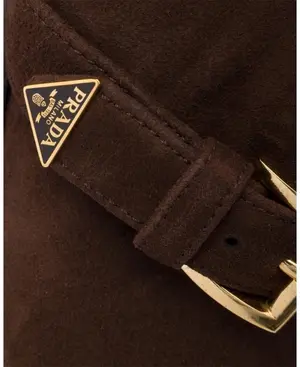 Prada Suede Booties - Brown