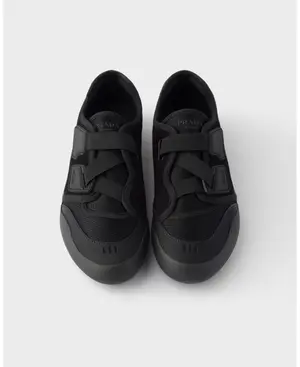 Prada Speedrock Technical Mesh And Leather Sneakers - Black