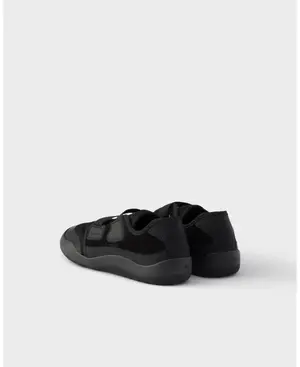 Prada Speedrock Technical Mesh And Leather Sneakers - Black