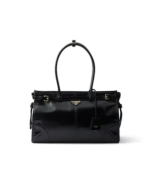 Prada Bonnie Large Leather Handbag - Black