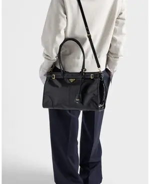 Prada Bonnie Large Leather Handbag - Black