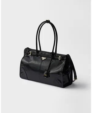 Prada Bonnie Large Leather Handbag - Black