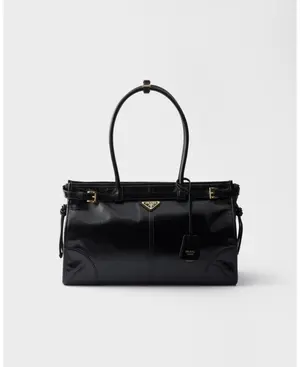 Prada Bonnie Large Leather Handbag - Black