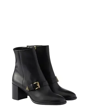Prada Leather Booties - Black