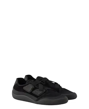 Prada Speedrock Leather And Mesh Fabric Sneakers - Black