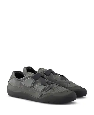 Prada Speedrock Leather And Mesh Fabric Sneakers - Grey