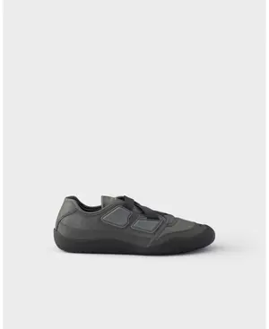 Prada Speedrock Leather And Mesh Fabric Sneakers - Grey
