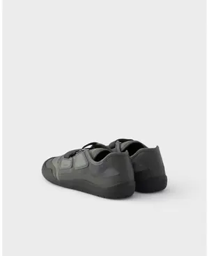 Prada Speedrock Leather And Mesh Fabric Sneakers - Grey