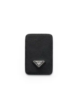 Prada Saffiano Leather Card Holder - Black