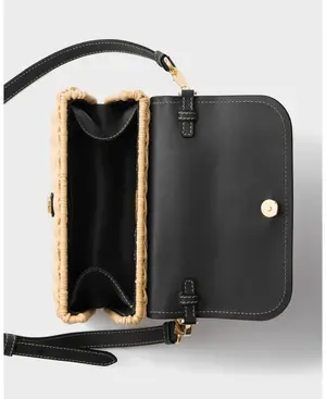 Prada Small Wicker And Leather Shoulder Bag