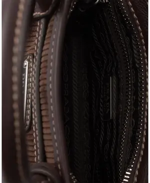 Prada Bonnie Small Corduroy And Leather Handbag