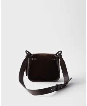 Prada Corsaire Corduroy And Leather Mini Shoulder Bag - Brown