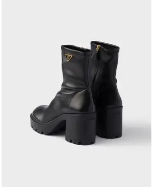Prada Stretch Nappa Leather Booties - Black