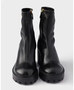 Prada Stretch Nappa Leather Booties - Black