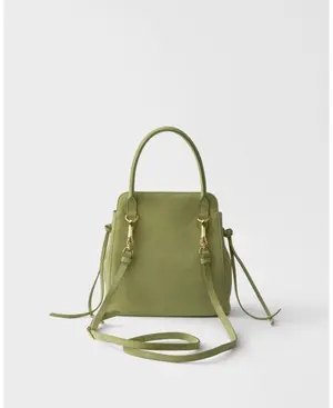 Prada Carry Mini Suede Handbag - Green