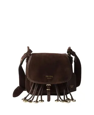 Prada Corsaire Suede Mini Shoulder Bag - Brown