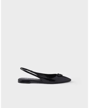 Prada Brushed Leather Ballerina Slingbacks