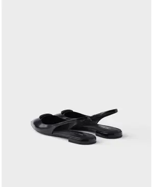 Prada Brushed Leather Ballerina Slingbacks