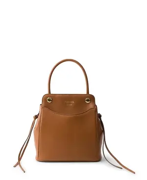 Prada PRADA Mini Leather Handbag Cognac