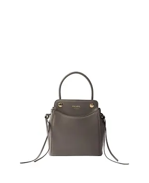 Prada Carry Mini Leather Handbag - Grey