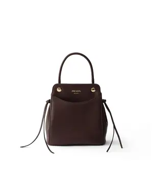 Prada Carry Mini Leather Handbag - Brown