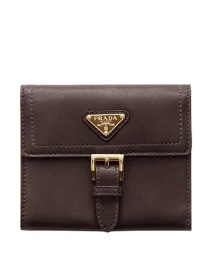 Prada Small Nappa Leather Wallet - Dark Brown
