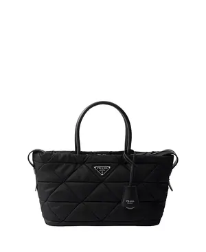 Prada Medium Padded Re-nylon Tote Bag - Black