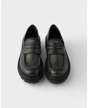 Prada Leather Loafers - Black
