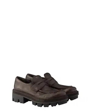 Prada Leather Loafers Brown