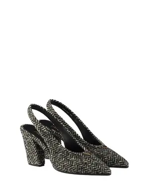 Prada Chevron Slingback Pumps - White