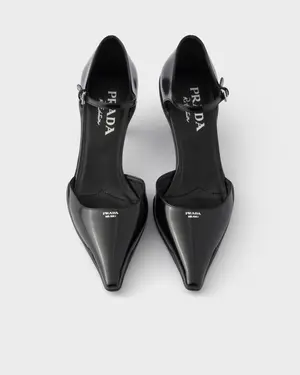 Prada Brushed Leather D'orsay Pumps