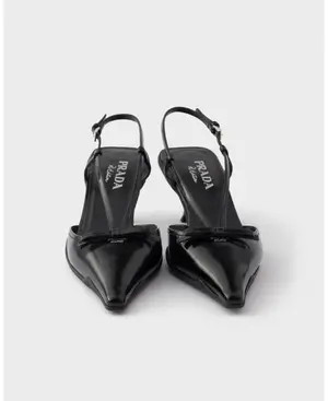 Prada Brushed Leather Slingback Pumps