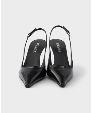 Prada Brushed Leather Slingback Pumps