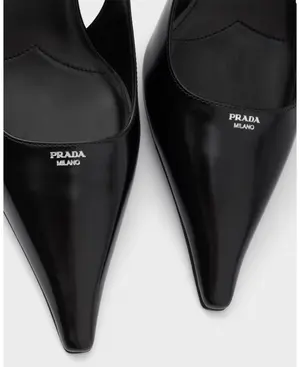 Prada Brushed Leather Slingback Pumps