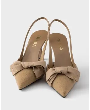 Prada Fabric Slingback Pumps - Brown