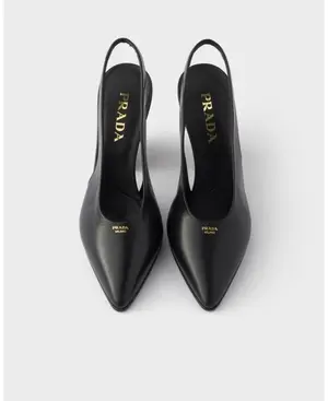 Prada Leather Slingback Pumps - Black
