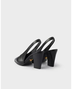 Prada Leather Slingback Pumps - Black