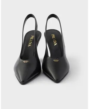 Prada Leather Slingback Pumps - Black