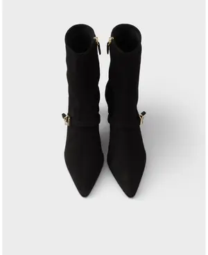 Prada Stretch Suede Booties