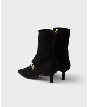 Prada Stretch Suede Booties