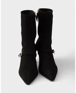 Prada Stretch Suede Booties