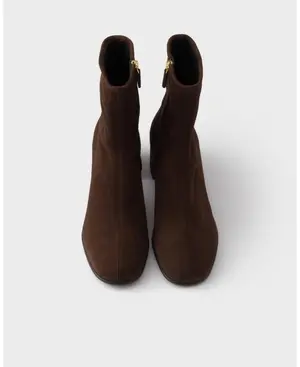 Prada Stretch Suede Booties