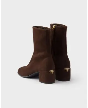 Prada Stretch Suede Booties