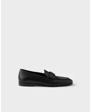 Prada Leather Loafers With Metal Detailing