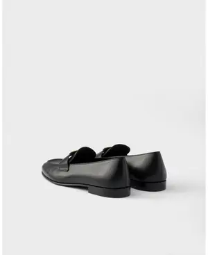 Prada Leather Loafers With Metal Detailing