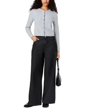 French Connection Dakota Pointelle Knit Cardigan - Medium Heather