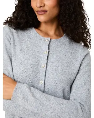 French Connection Dakota Pointelle Knit Cardigan - Medium Heather