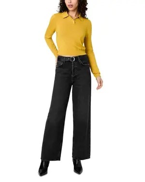 French Connection Nola Knit Polo Top - Deep Marigold