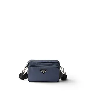 Prada Re-nylon And Saffiano Leather Shoulder Bag - Blue